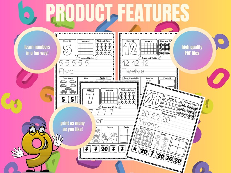 Numbers 1–20 Worksheets | Preschool and Kindergarten Counting ...