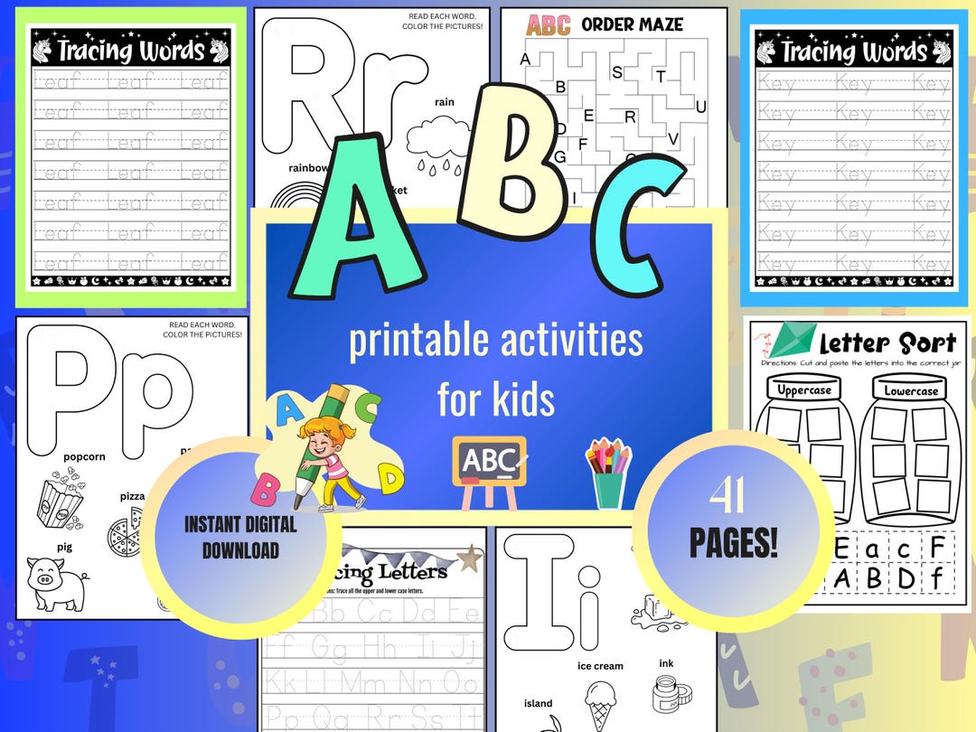 ABC Worksheets, Pre-k & Kindergarten Learning, Letter Coloring ...