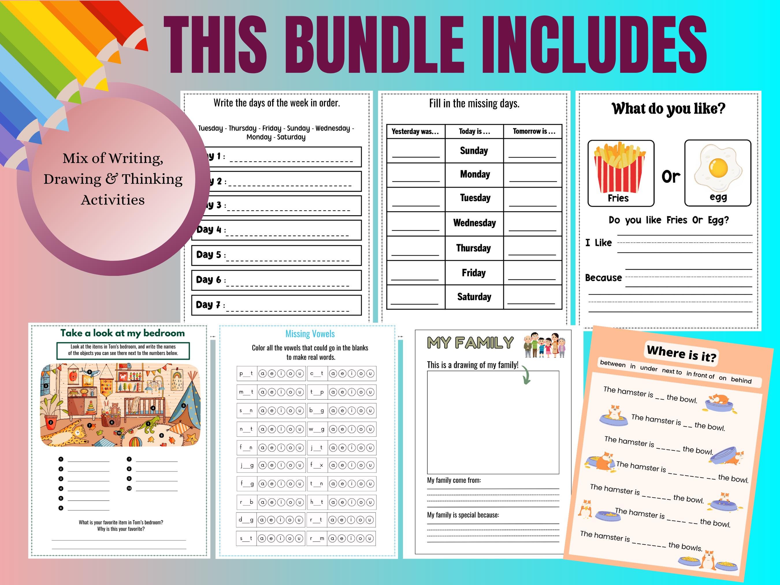 1st Grade Worksheets Mega Bundle | First Grade ELA & Math Activities ...