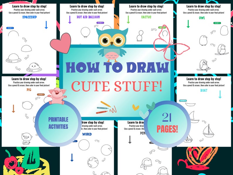 Kids Activity, Kids Printable, How to Draw for Kids, Step-by-step ...