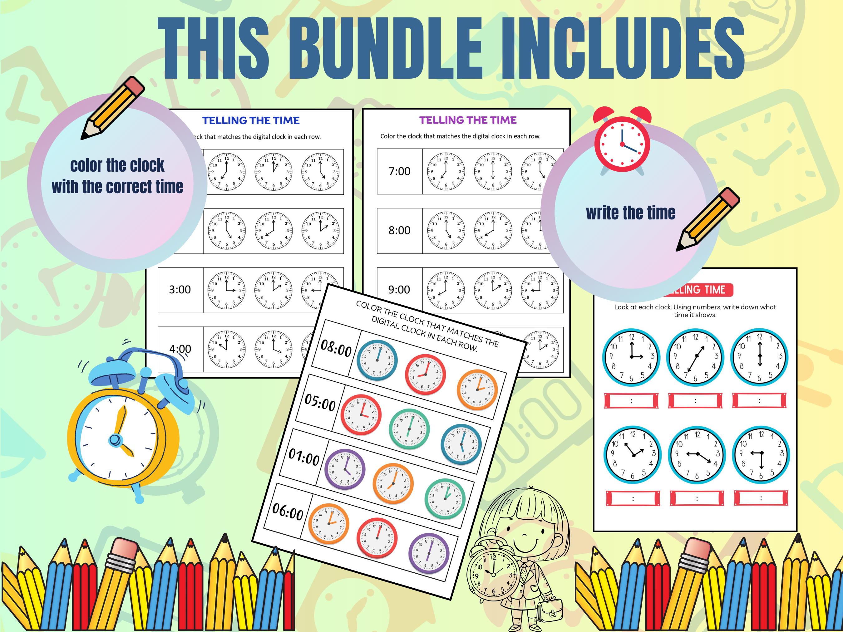 Telling Time Worksheets for Kids | Clock Printables and Learning ...