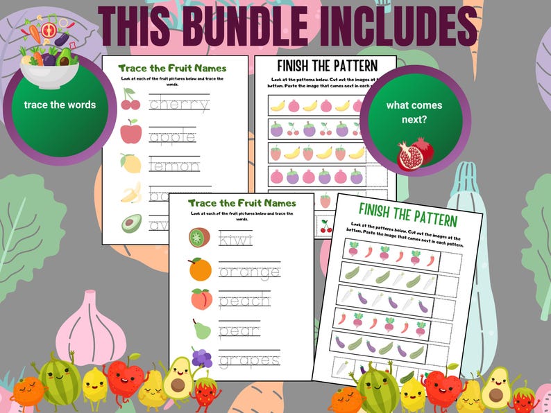 Fruits & Vegetables Printable Activity | Kids Learning Worksheets ...