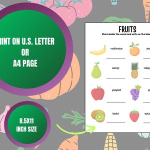 Fruits & Vegetables Printable Activity | Kids Learning Worksheets ...