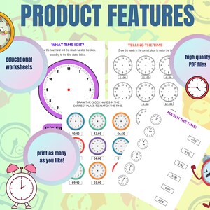 Telling Time Worksheets, Kids Printable Activities, Teaching Time ...