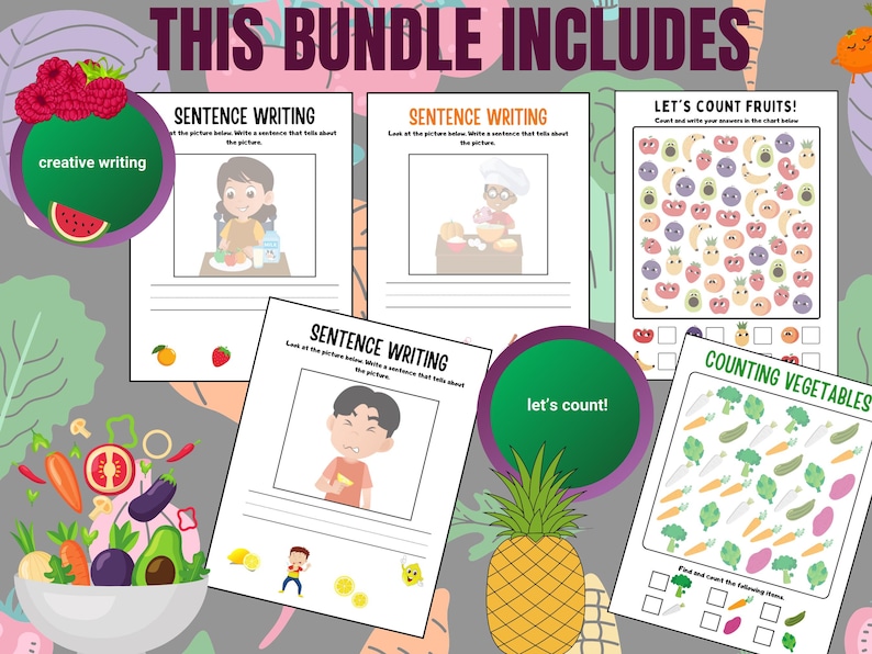Fruits & Vegetables Printable Activity | Kids Learning Worksheets ...