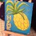 Chic Pineapple Home Sign, Hand Painted on Canvas Panel Blue and Bright ...