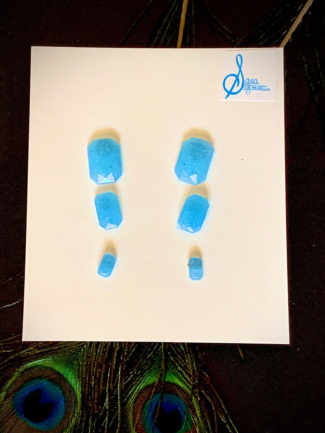 Shimmering Baby Blue Rectangle Post Earrings Set Cute Gift for Girls ...