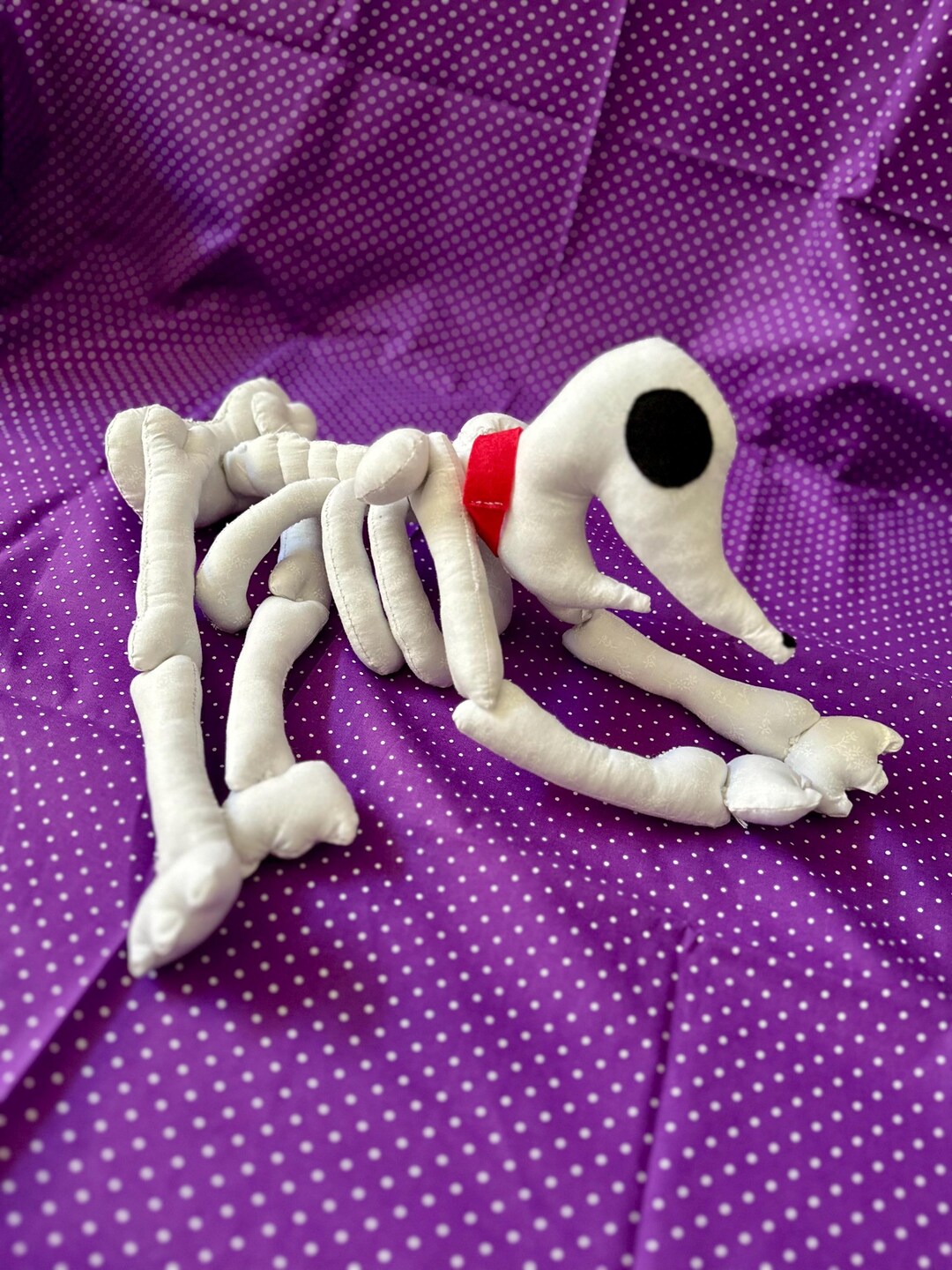 Skeleton Ghost Dog Plush With Moving Joints, Handmade Soft Toy for Kids ...