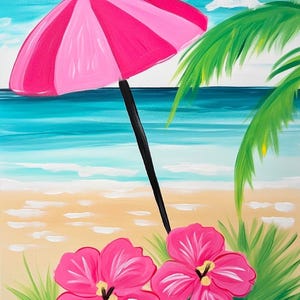 Preprinted Beach Canvas Panel: DIY Summer Fun Painting - Etsy