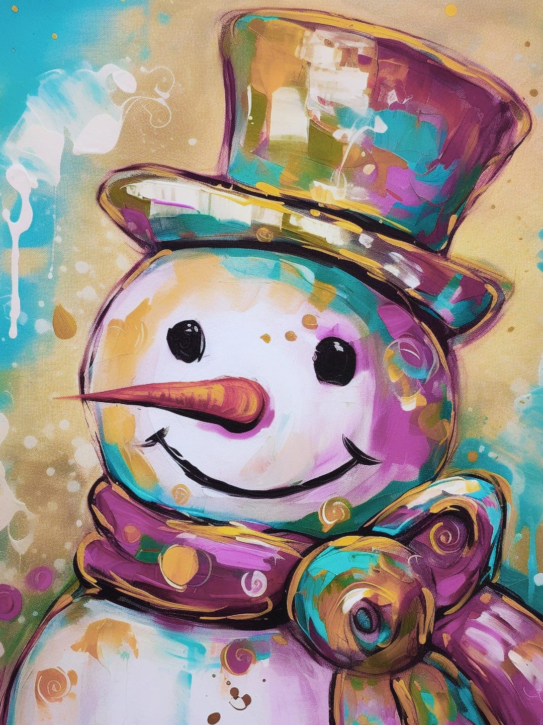 Preprinted Snowman Canvas Panel Paint Kit: DIY Holiday Fun - Etsy