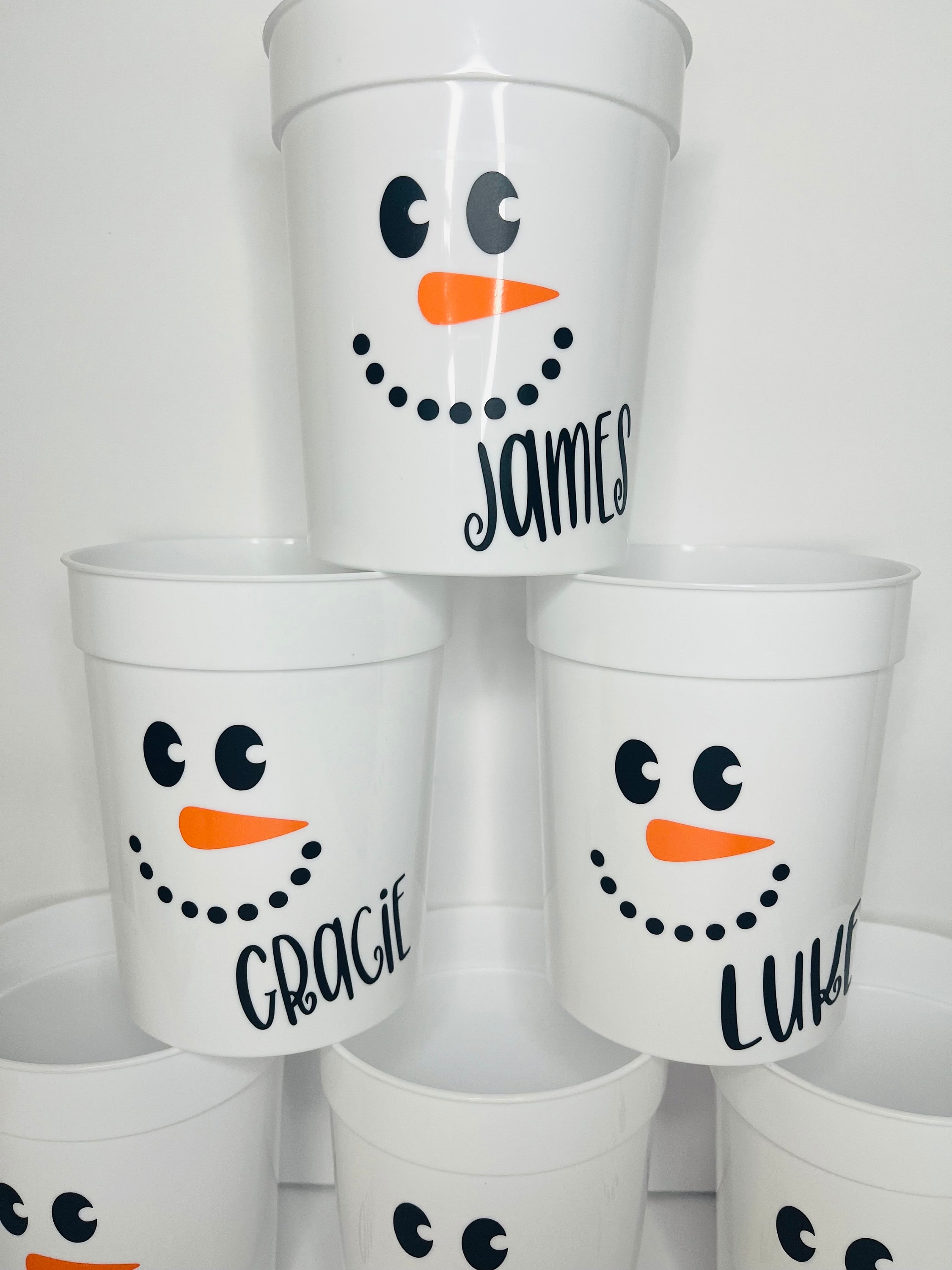 Personalized Snowman Christmas Cups: Kids Party Favors - Etsy