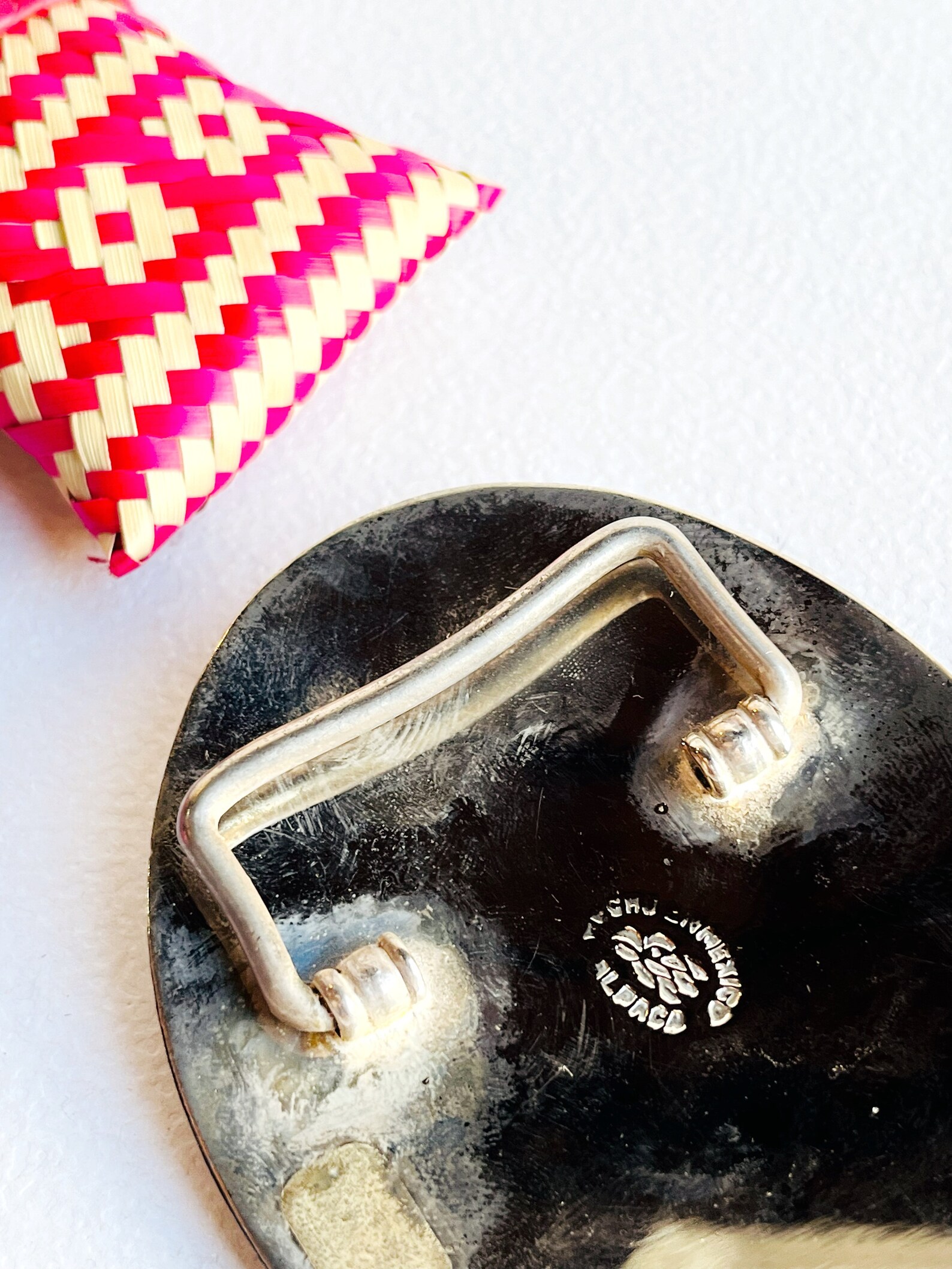 Vintage Mexico Alpaca Plata Turquesa Caballo Cinturón Hebilla Vaquero ...