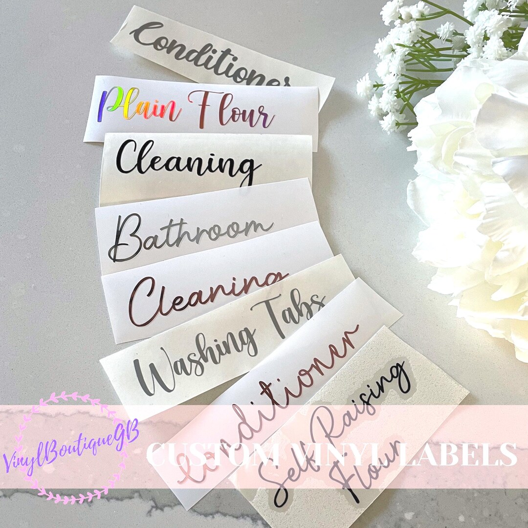 Personalised Vinyl Label Stickers, Jar Labels, Gift Box, Household ...