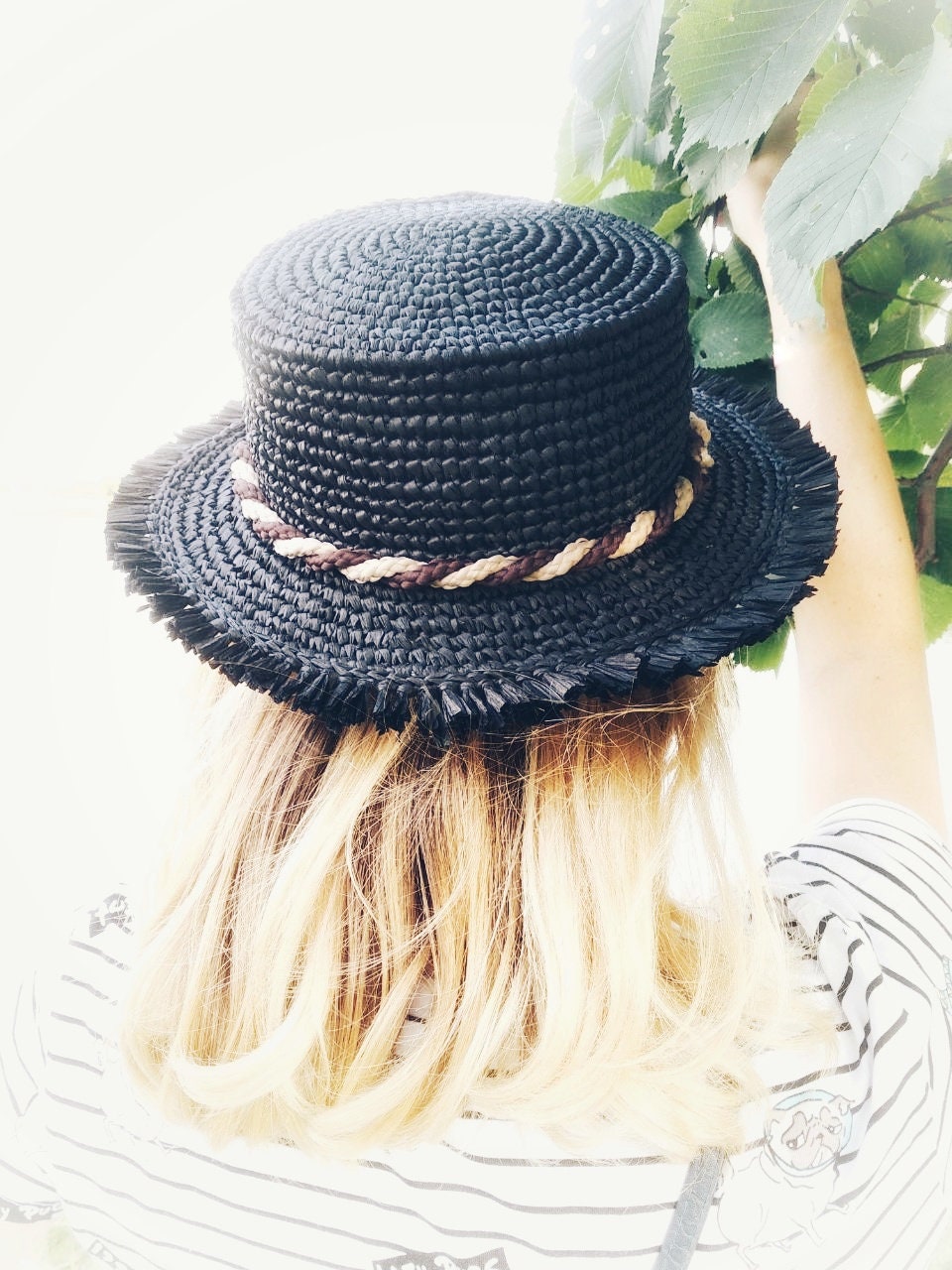 Fringed Straw Hat Female Straw Boho Style Women's Panama - Etsy