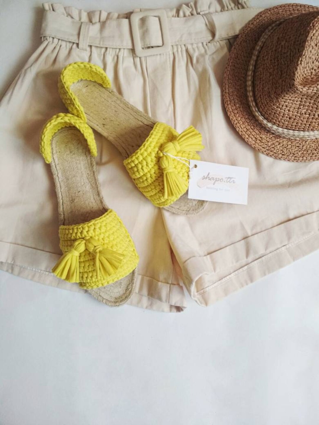 KNITTED Summer Women Sandals Girls Wicker Shoes Knitted Yarn Shoes ...