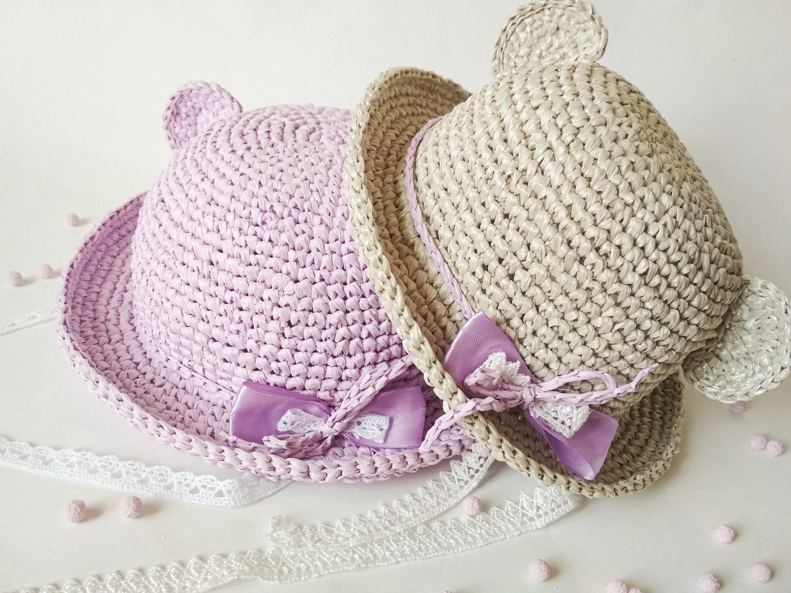 Sammer Hat Raffia Children's Panama Hat Kids Raffia Hat Straw Hat Girl ...