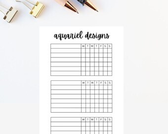 1.5 MONTHLY HABIT Tracker Round, Single, Functional Label Planner ...