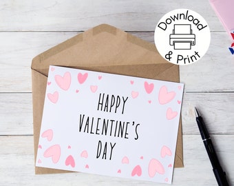 Instant Download Valentine's Day Card / Printable PDF Template / Fit to ...