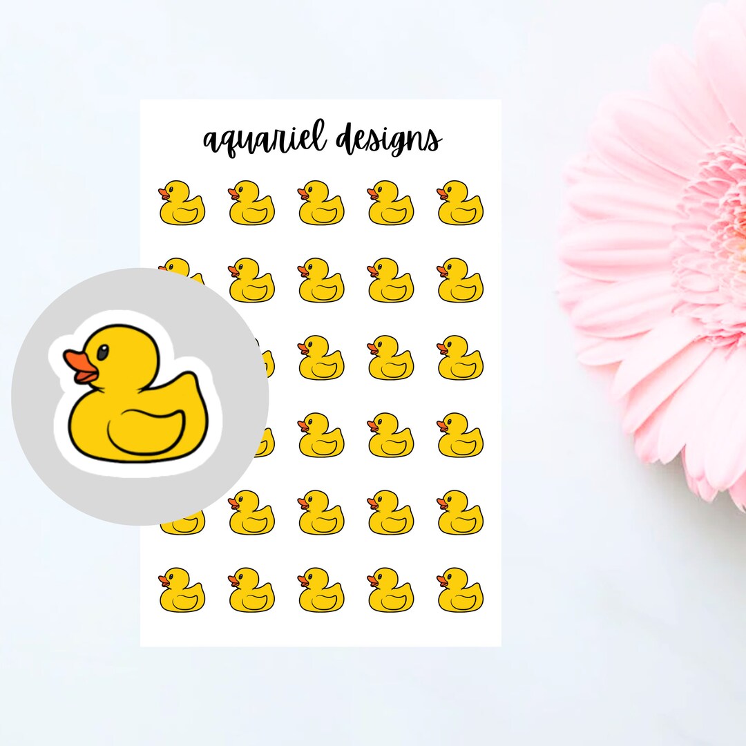 Rubber Ducky Stickers, 30 Rubber Duck Stickers for Planners, Bullet ...