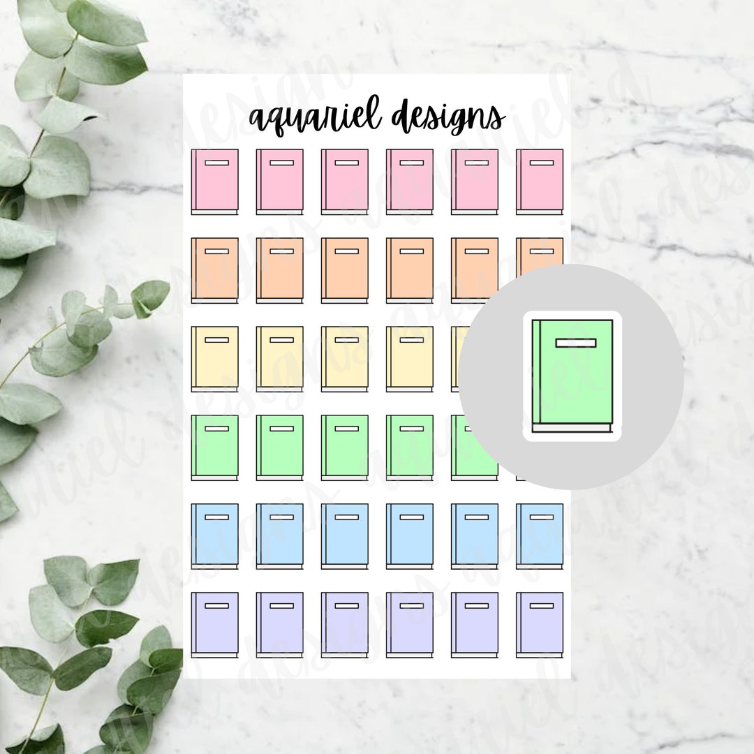 Book Tracker Stickers Set of 36 Book Planner Stickers Bullet Journal ...