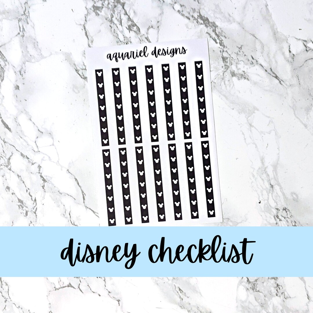 Disney Checklist Stickers Planner Stickers Bullet Journal Stickers - Etsy