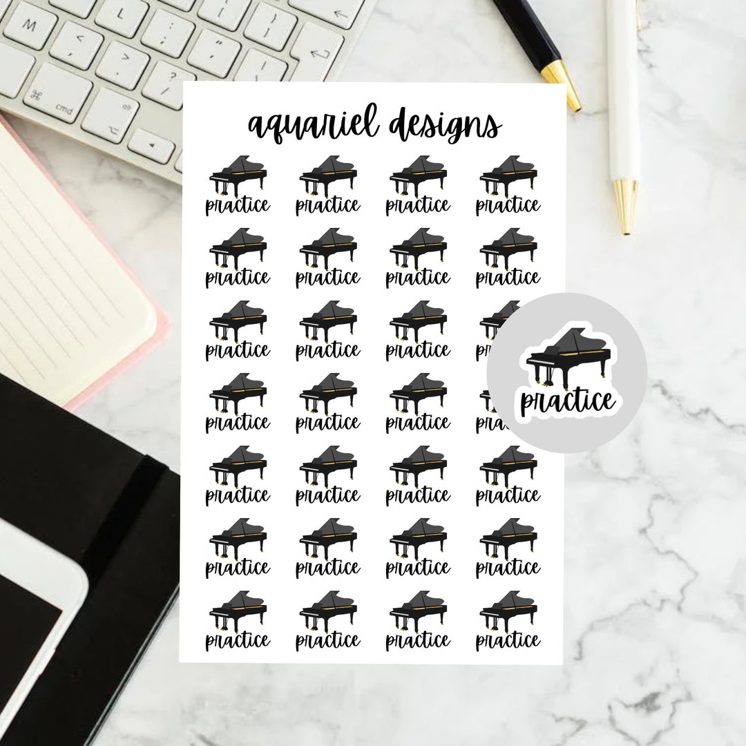 Piano Practice Planner Stickers, Piano Planner Stickers, Piano Lesson ...