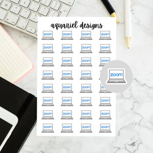 Zoom Laptop Stickers Set of 32 Online Meeting Planner Stickers Bullet ...