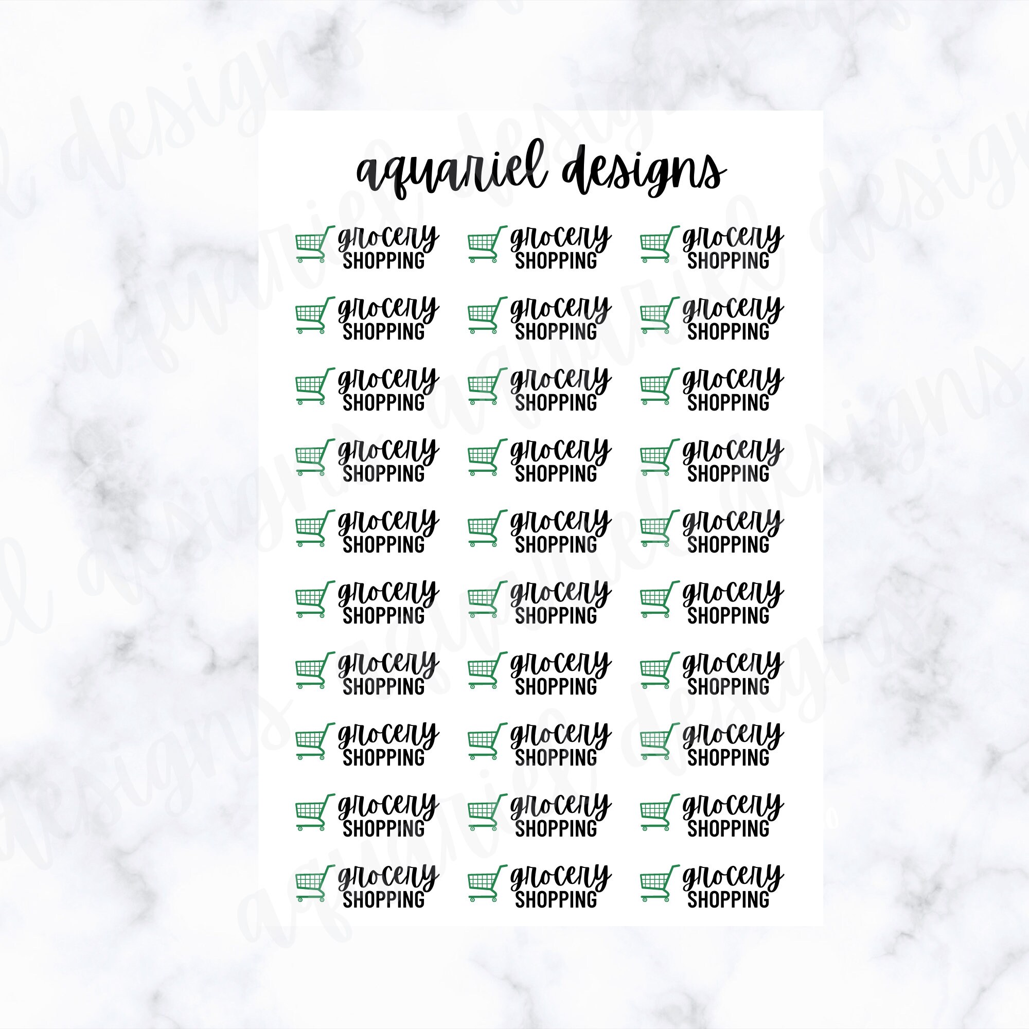 Grocery Shopping Stickers Set of 30 Grocery Shopping Planner - Etsy