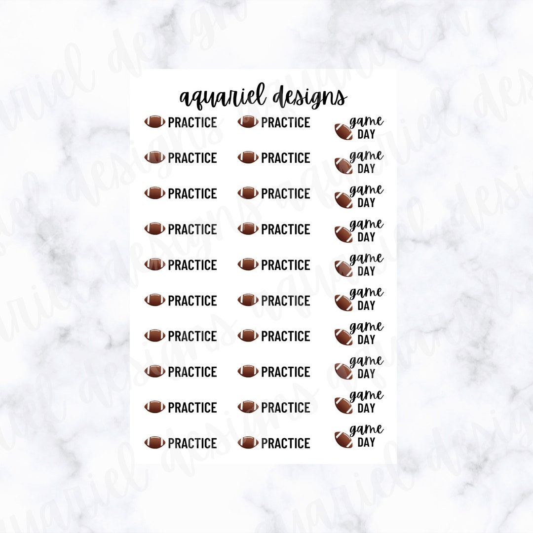 Football Sticker Sheet Football Practice Stickers Football - Etsy
