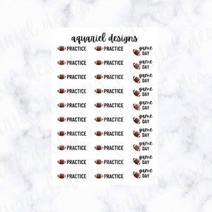 Football Sticker Sheet Football Practice Stickers Football Game ...
