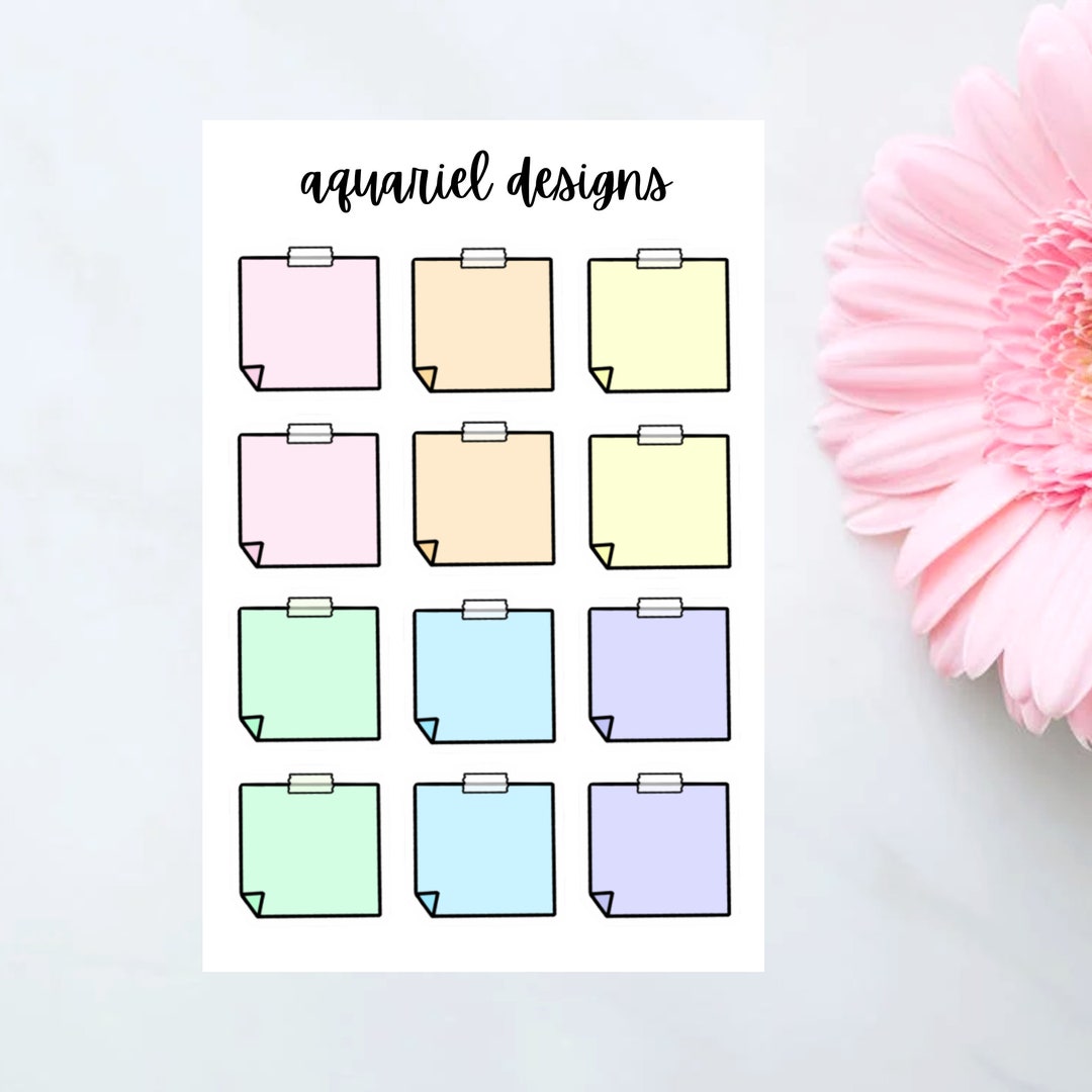 Post It Sticker Sheet Pastel Rainbow Post It Planner Stickers Bullet ...