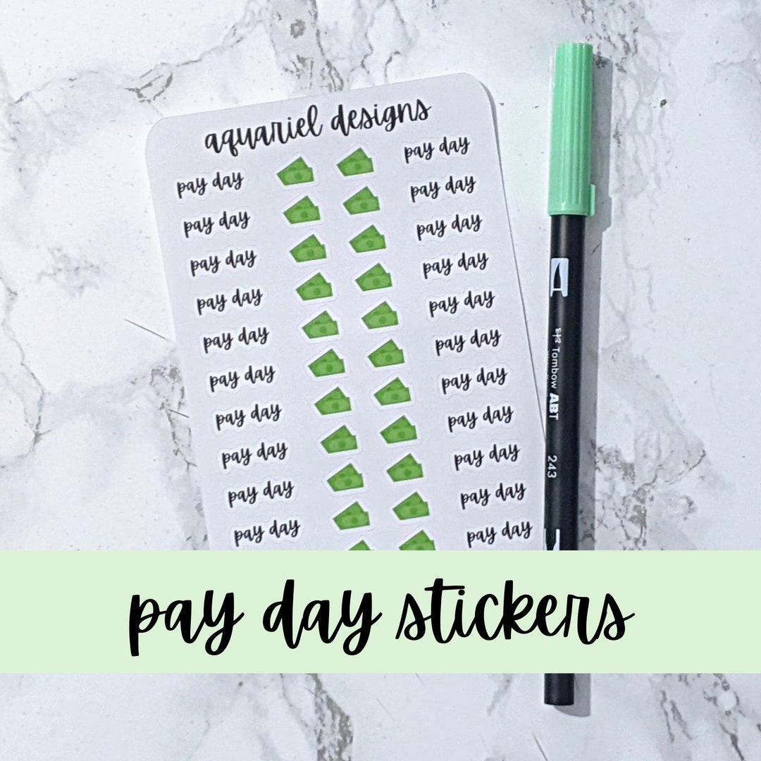 Pay Day Stickers Pay Day Sticker Sheet Monthly Budget Planner Stickers ...