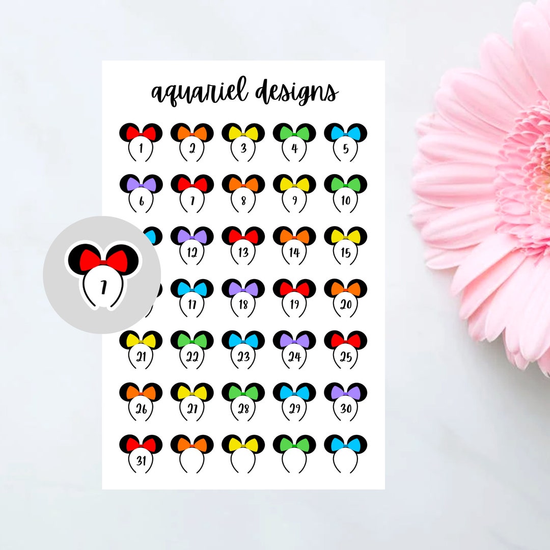 Mickey Ears Date Cover Stickers Mickey Ears Planner Stickers Bullet ...