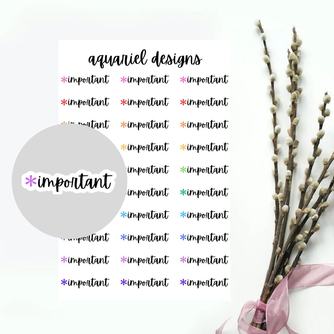 Important Stickers, 30 Important Stickers for Planners, Calendars ...