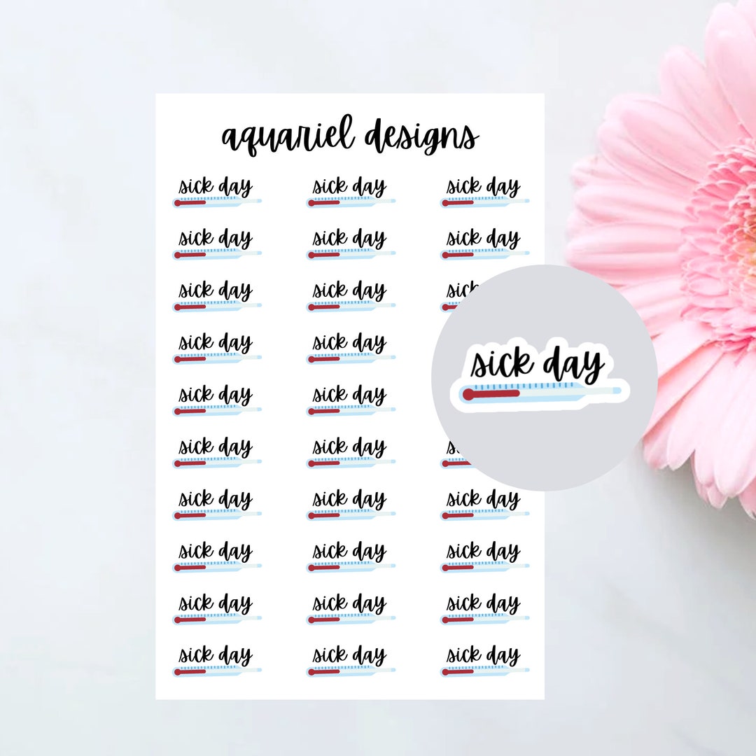 Sick Day Stickers Set of 30 Sick Day Planner Stickers Bullet Journal ...