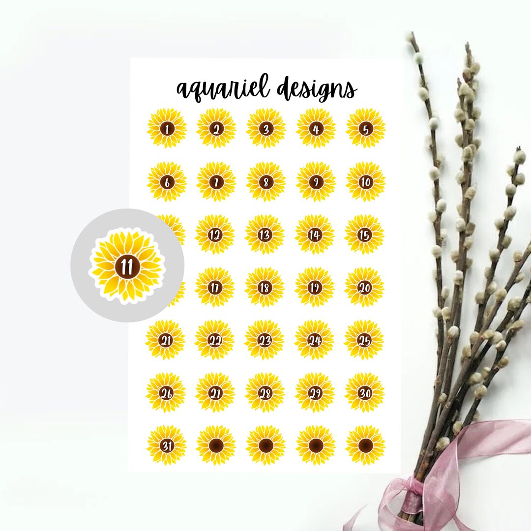 Sunflower Date Covers Sunflower Date Cover Planner Stickers Bullet ...