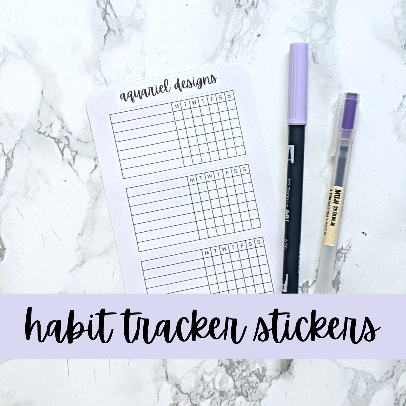 Habit Tracker Stickers Weekly Layout Planner Stickers - Etsy
