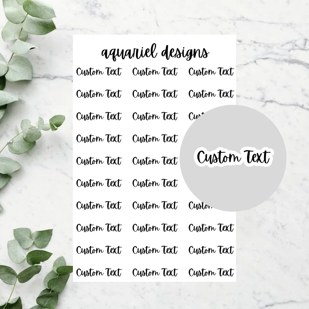 Custom Script Stickers, 30 Personalized Labels for Planners, Calendars ...