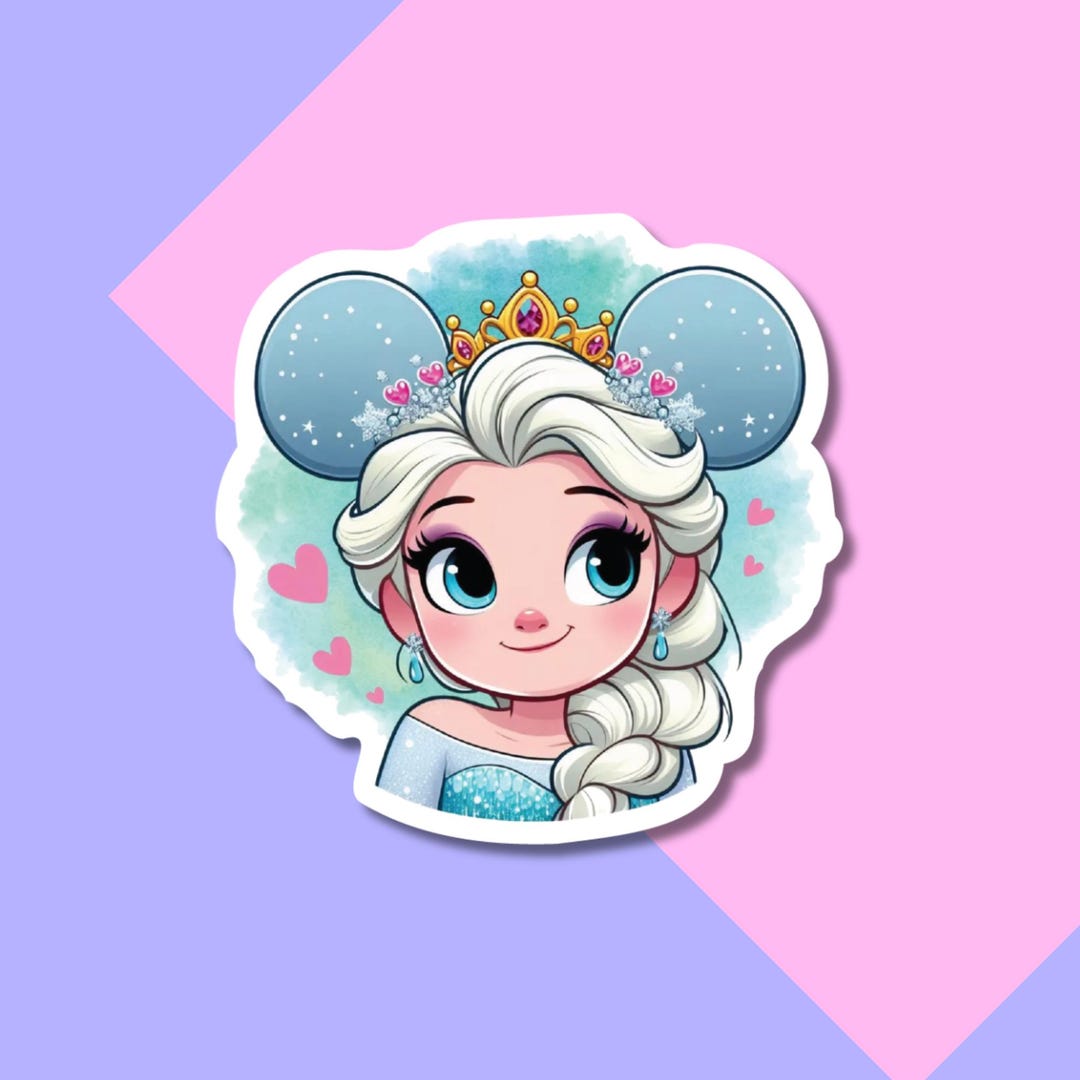 Frozen Elsa Mouse Ears Stickers for Planners, Water Bottles, Laptops ...