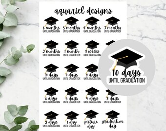 Graduation Countdown Planner Stickers, for Use With Erin Condren Life ...