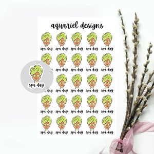 Spa Day Stickers Set of 25 Spa Day Planner Stickers Bullet Journal ...