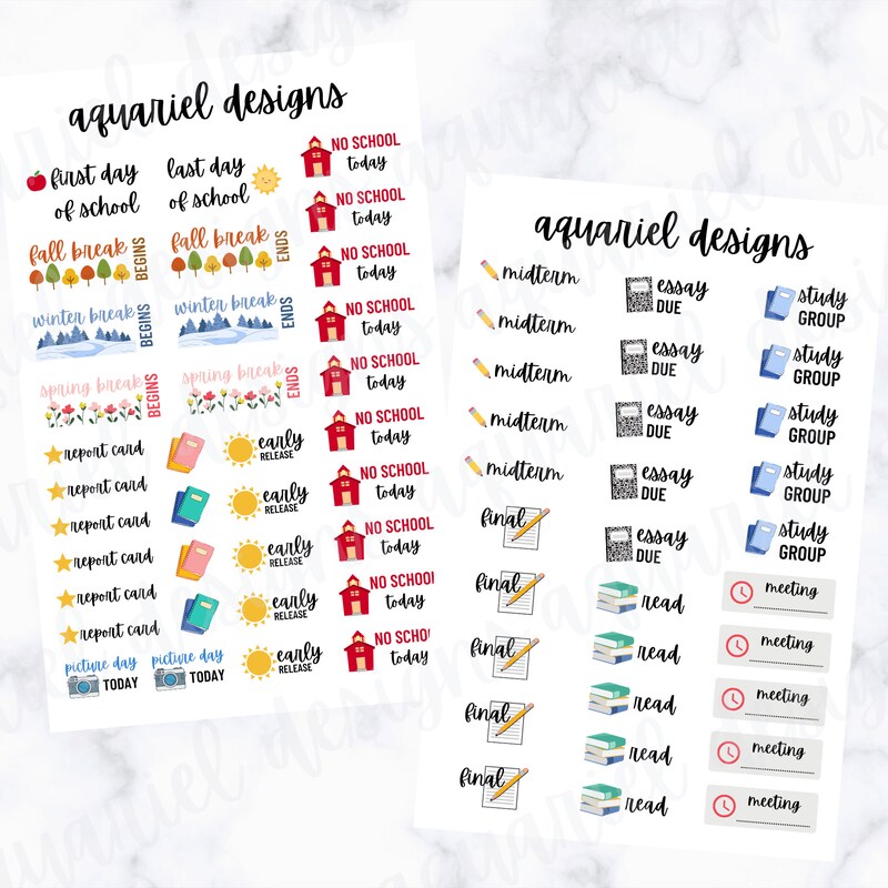 Student Planner Stickers - Etsy