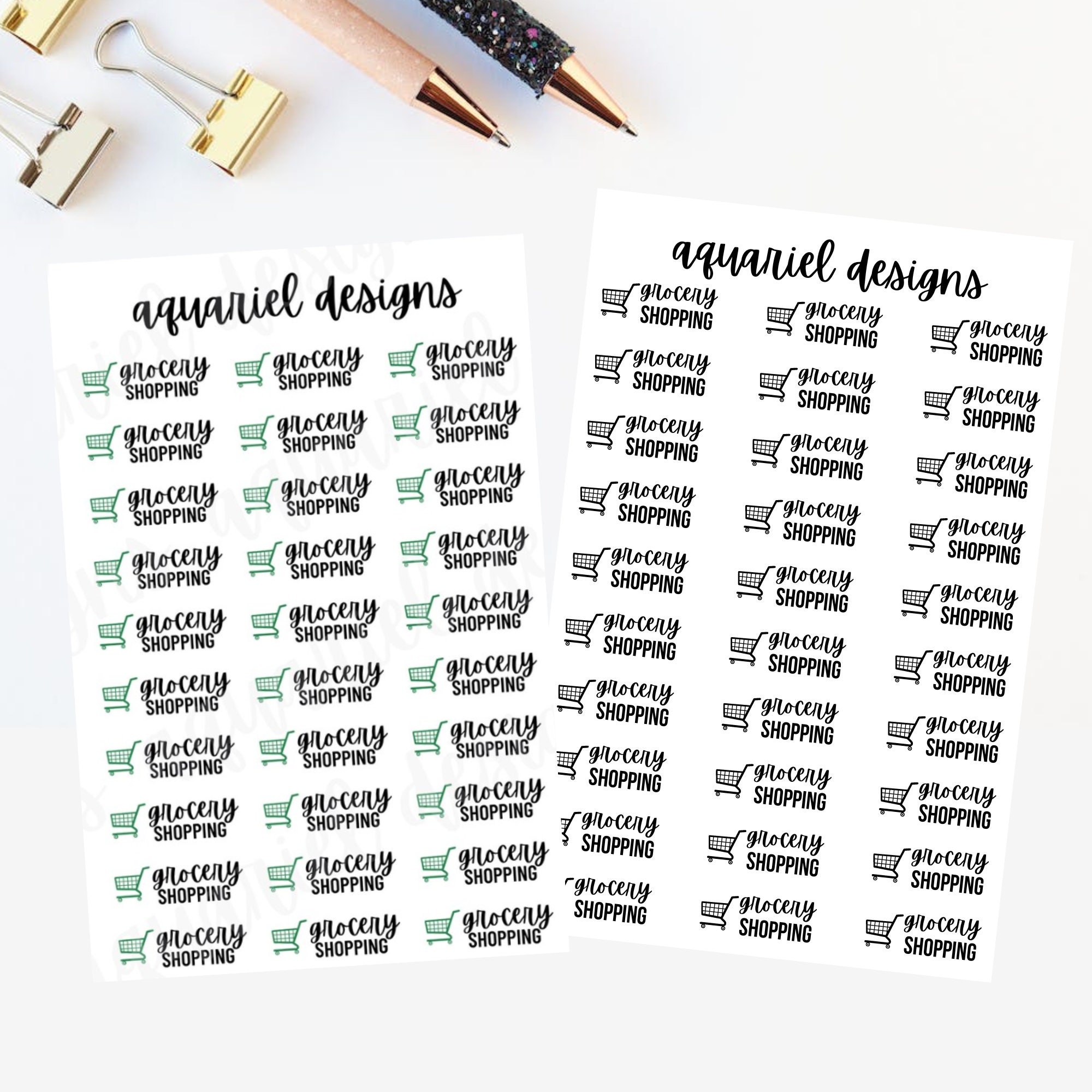 Grocery Shopping Stickers Set of 30 Grocery Shopping Planner - Etsy