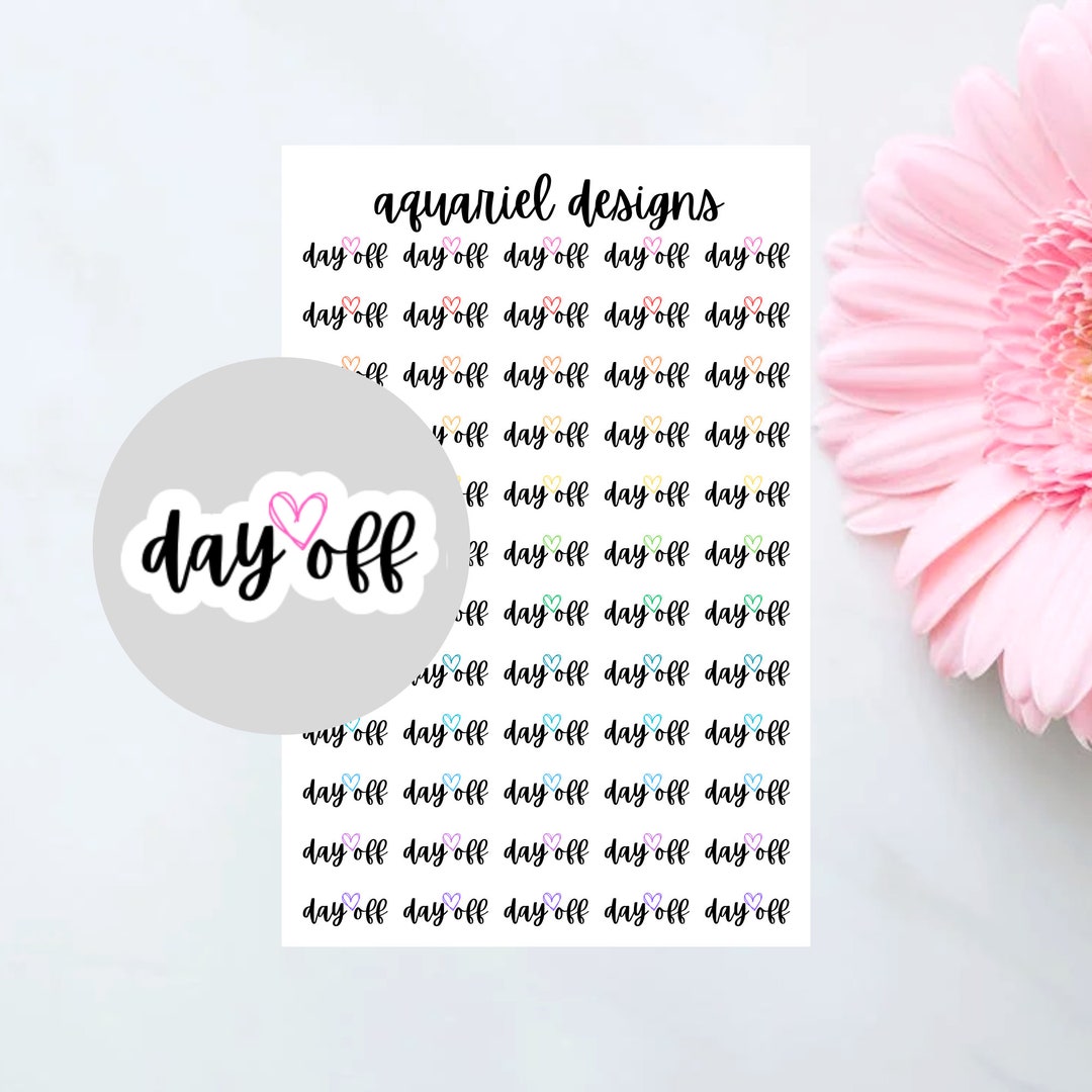 Day off Planner Stickers, Day off Stickers, off Day Stickers, Set of 60 ...