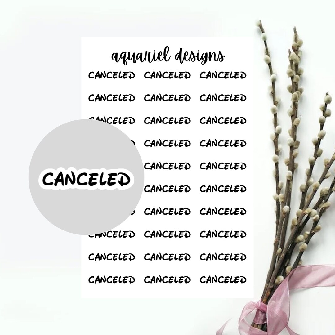 Disney Canceled Text Stickers Set of 30 Canceled Planner Stickers ...