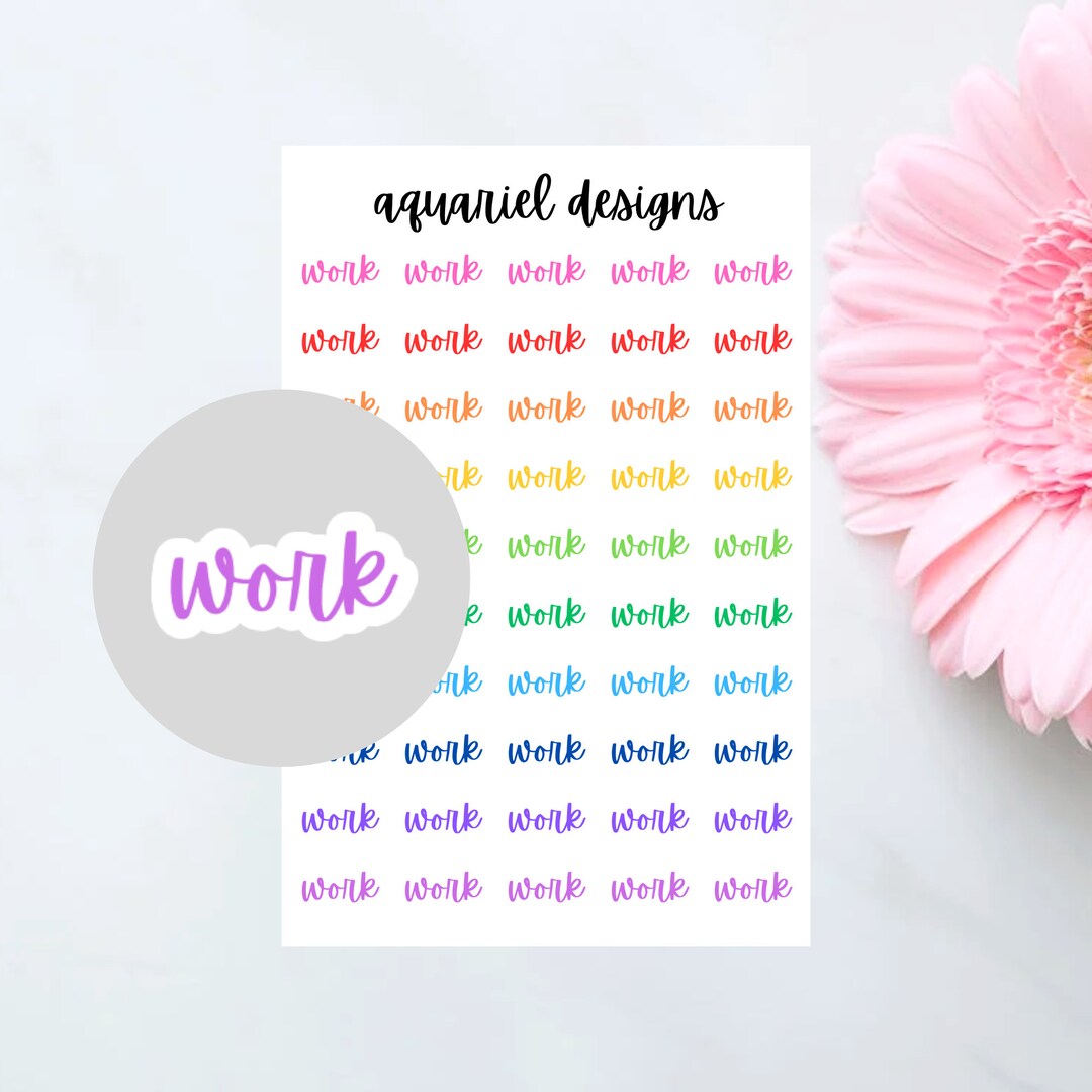 Work Script Planner Stickers 50 Colorful Mini Work Planner Stickers ...