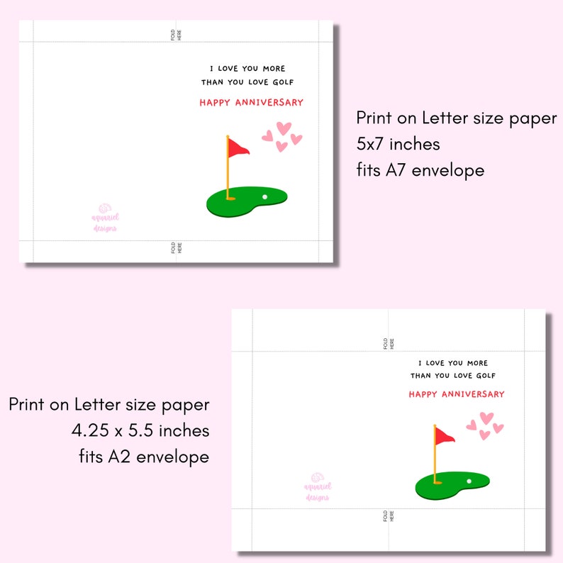 Golf Anniversary Printable Card Happy Anniversary Card - Etsy
