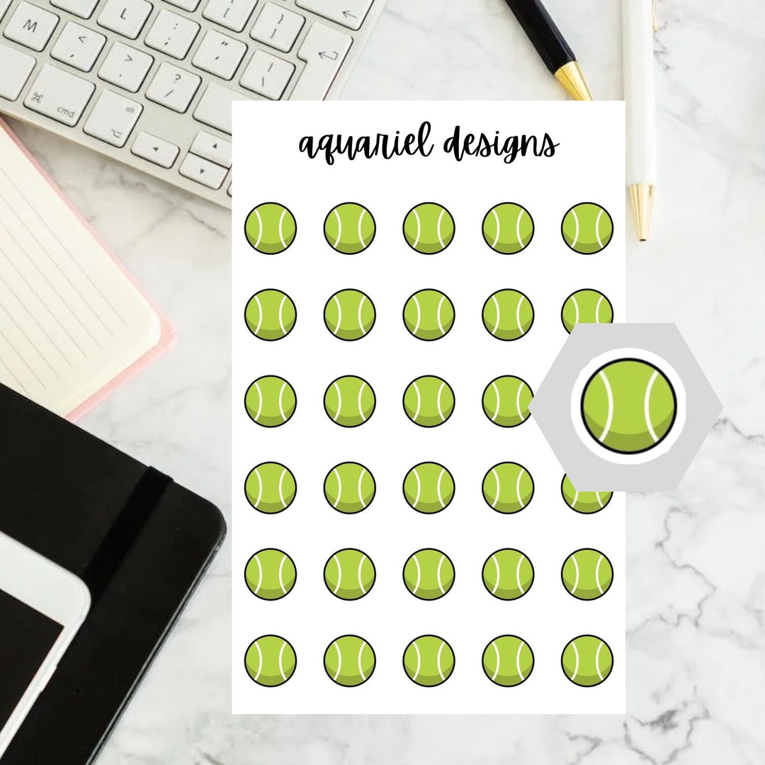 Tennis Ball Sticker Sheet Set of 30 Tennis Ball Planner - Etsy