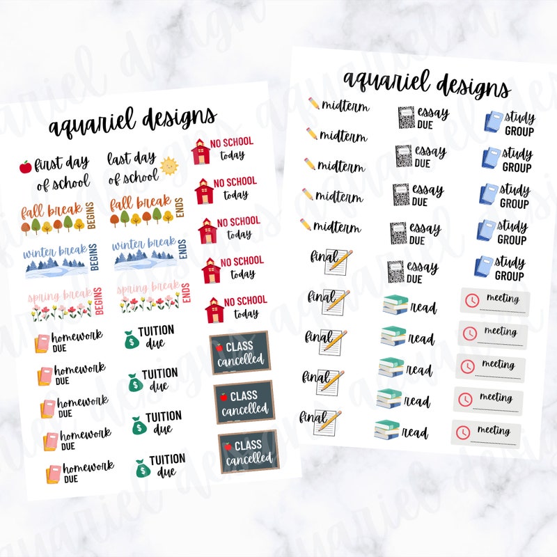 Student Planner Stickers - Etsy