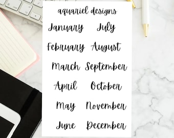 1538months of the Year Script Planner Stickers. - Etsy
